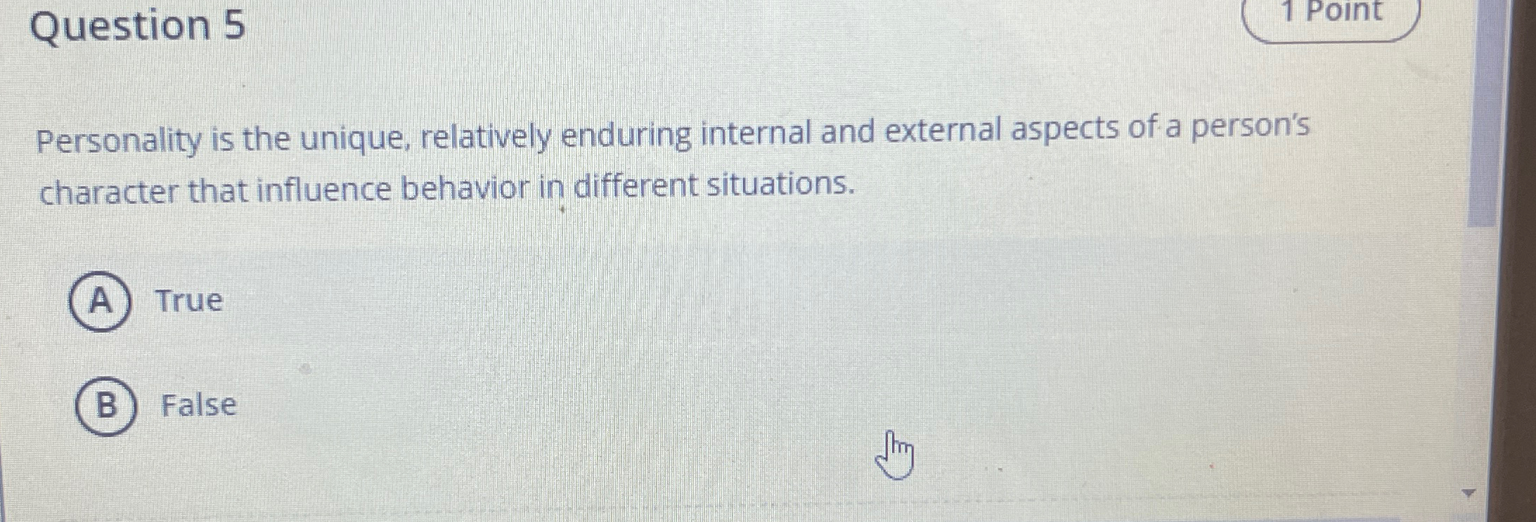 Solved Question 51 ﻿PointPersonality is the unique, | Chegg.com
