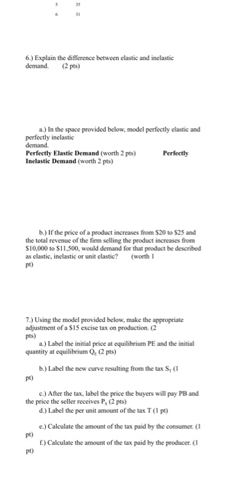 Solved 6.) Explain the difference between elastic and | Chegg.com