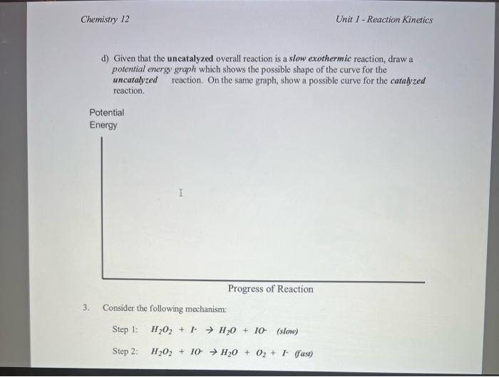 Solved Chemistry 12 Unit 1 - Reaction Kinetics 1. Chemistry | Chegg.com