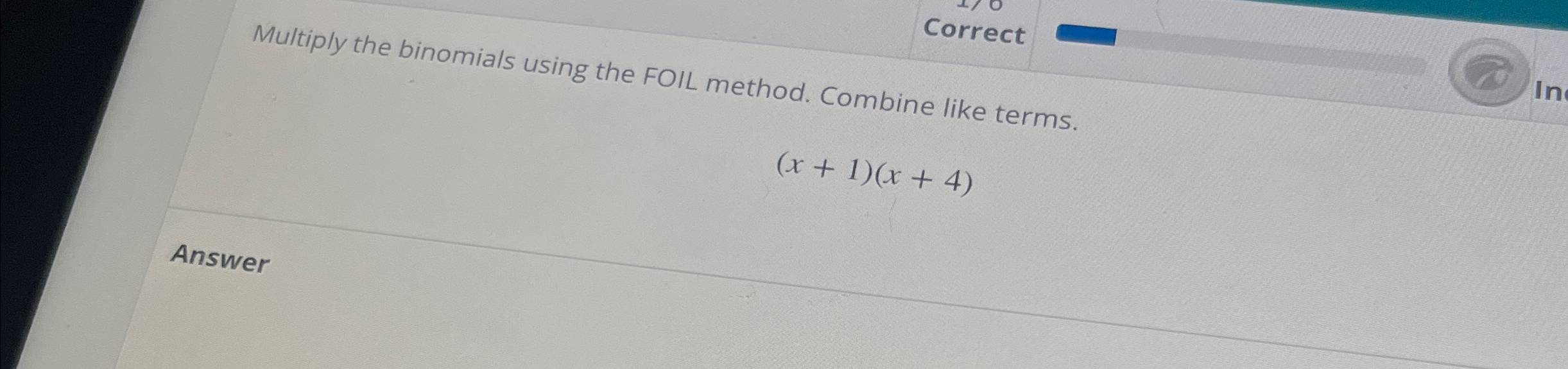 Solved Multiply The Binomials Using The Foil Method Combine 9714