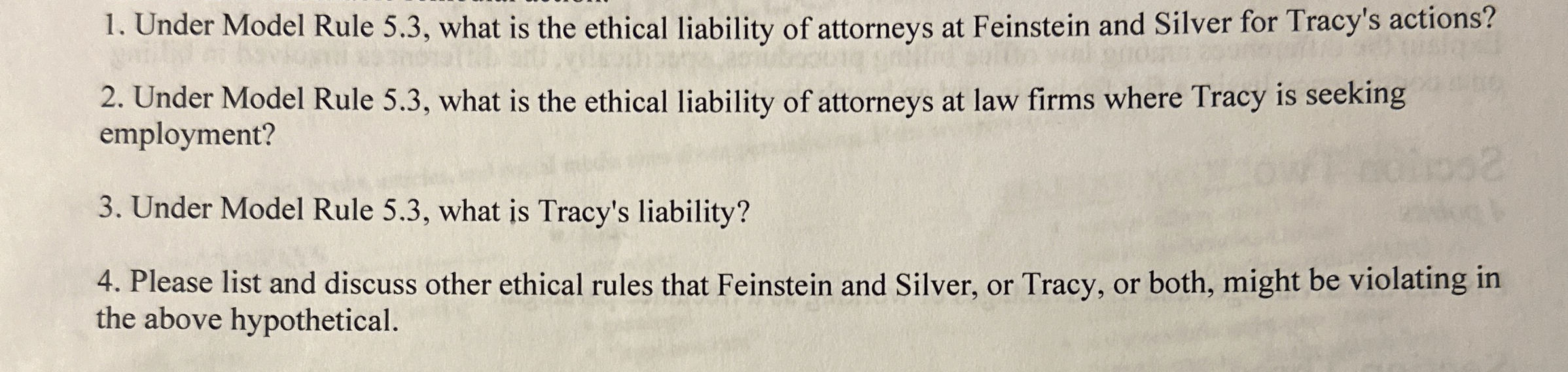 Solved Under Model Rule 5.3, ﻿what is the ethical liability | Chegg.com