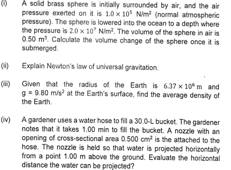 Solved (i) ﻿A solid brass sphere is initially surrounded by | Chegg.com
