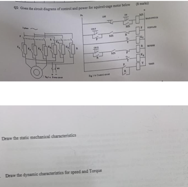 Solved Q2: Given the circuit diagrams of control and p Draw | Chegg.com
