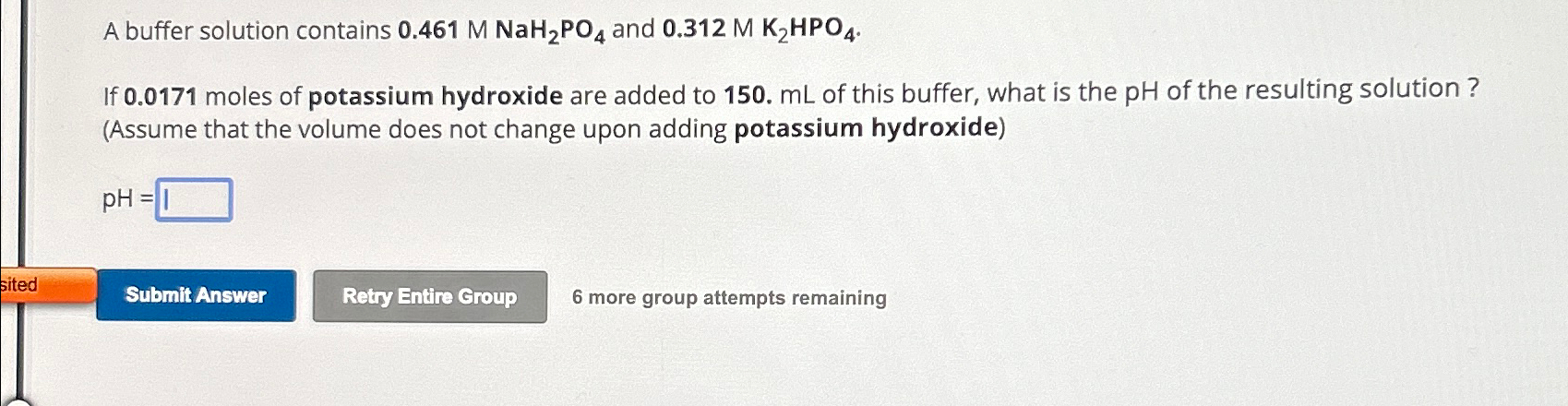 Solved A buffer solution contains 0.461MNaH2PO4 ﻿and | Chegg.com