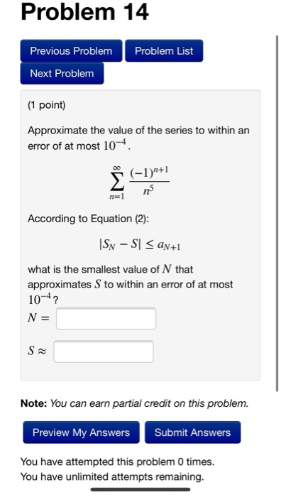 Solved Problem 14 Previous Problem Problem List Next Problem | Chegg.com