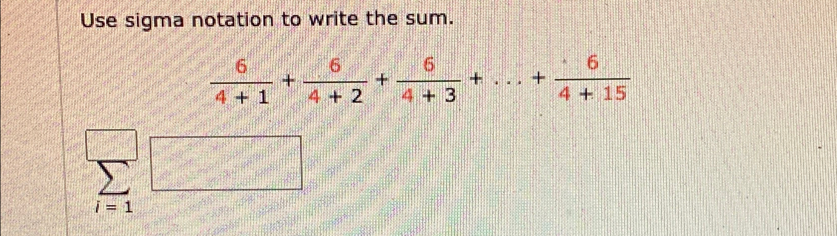 Solved Use sigma notation to write the | Chegg.com