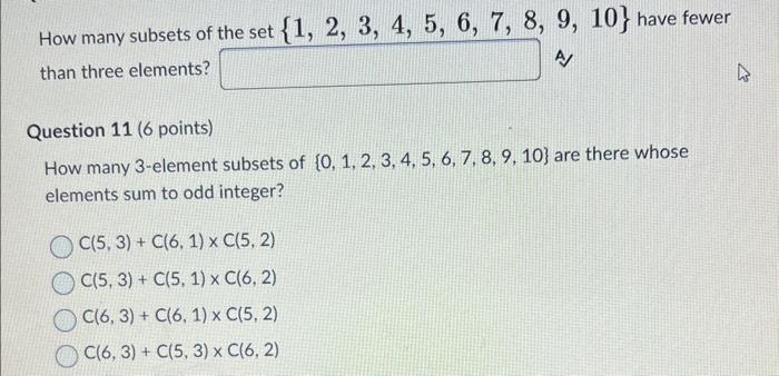Solved How many subsets of the set {1,2,3,4,5,6,7,8,9,10} | Chegg.com