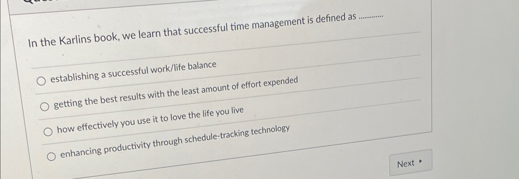 Solved In the Karlins book, we learn that successful time | Chegg.com