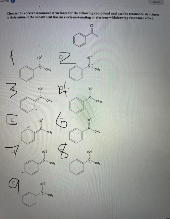 Solved Choose The Correct Resonance Structures For The