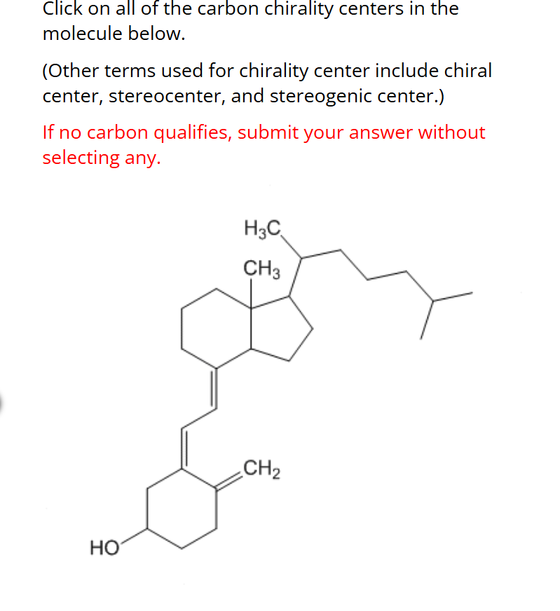 Solved Click on all of the carbon chirality centers in the | Chegg.com
