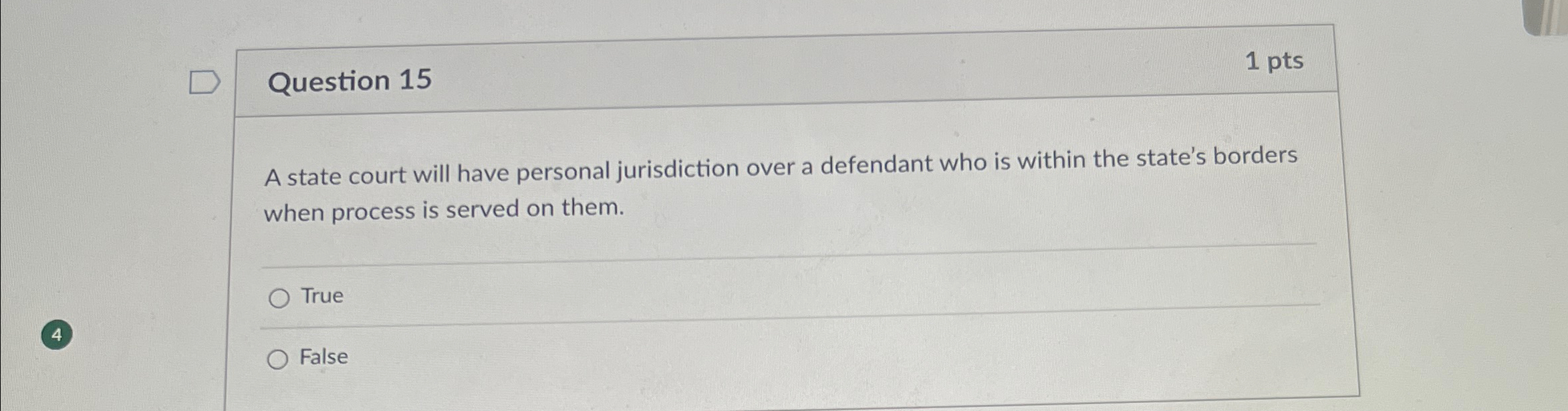 Solved Question 151 ﻿ptsA state court will have personal | Chegg.com
