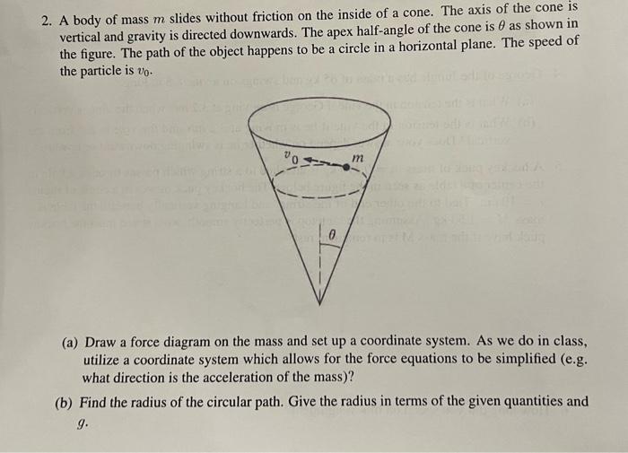 Solved A body of mass m slides without friction on the | Chegg.com