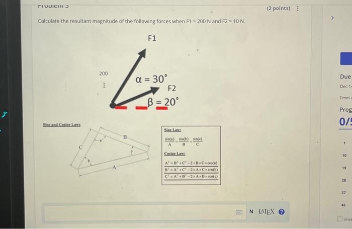 Solved Calculate the resultant magnitude of the following | Chegg.com