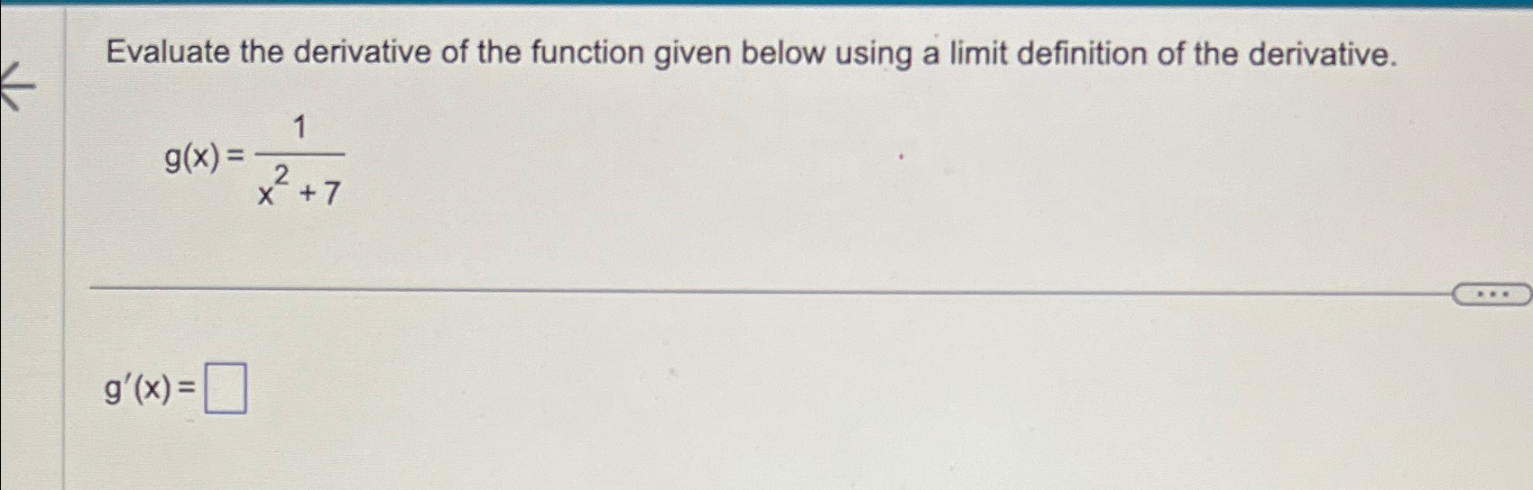 Solved Evaluate the derivative of the function given below | Chegg.com