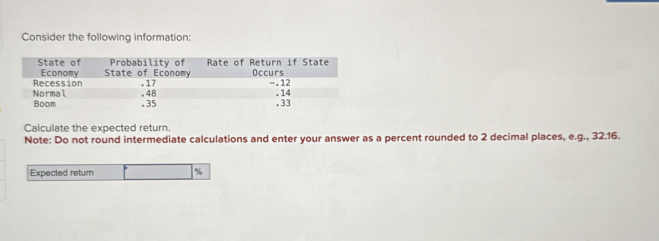 Solved Consider the following information:\table[[State | Chegg.com