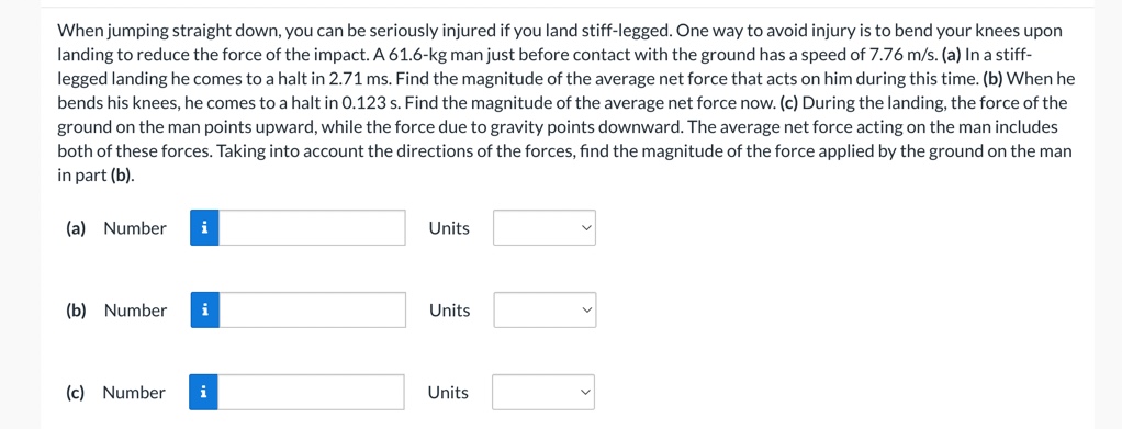 Solved When jumping straight down, you can be seriously | Chegg.com