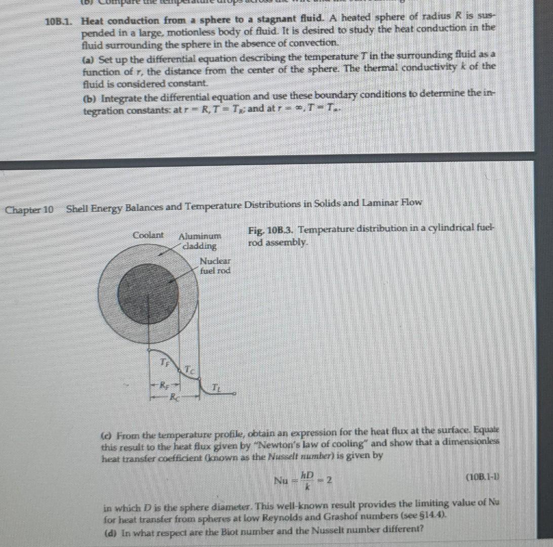 Solved partie 10B.1. Heat conduction from a sphere to a | Chegg.com
