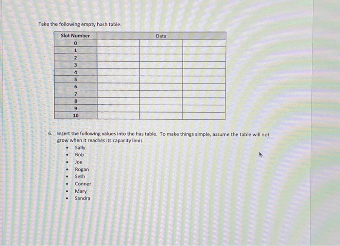 Solved Instructions Take the following hash table:2. What is | Chegg.com