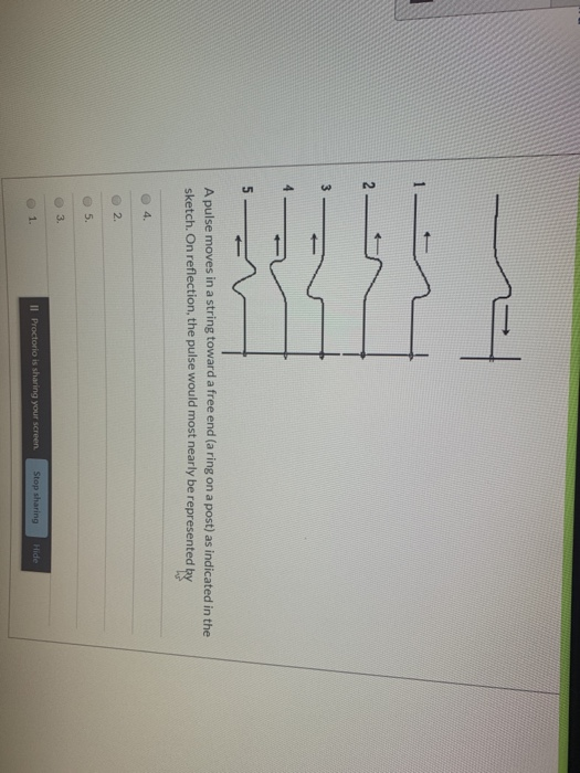 Solved A pulse moves in a string toward a free end (a ring | Chegg.com