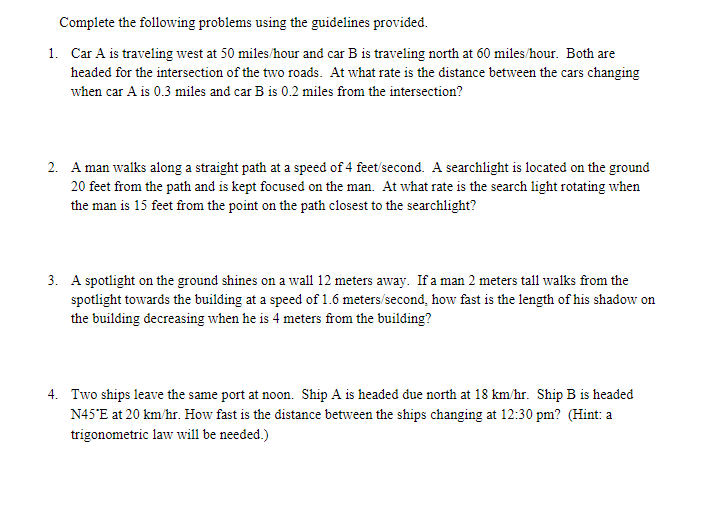 Solved Complete the following problems using the guidelines | Chegg.com