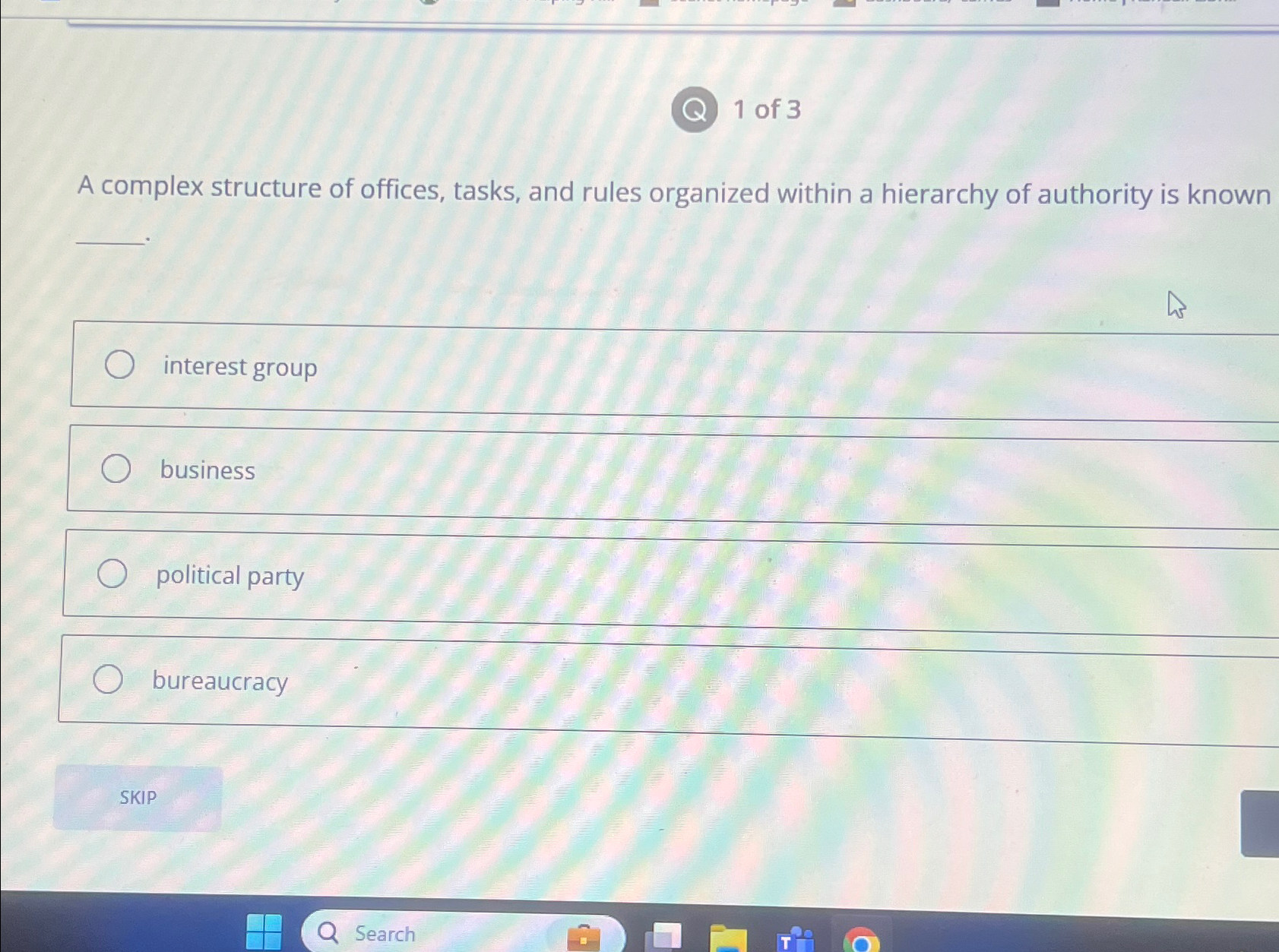 Solved 1 ﻿of 3A complex structure of offices, tasks, and | Chegg.com