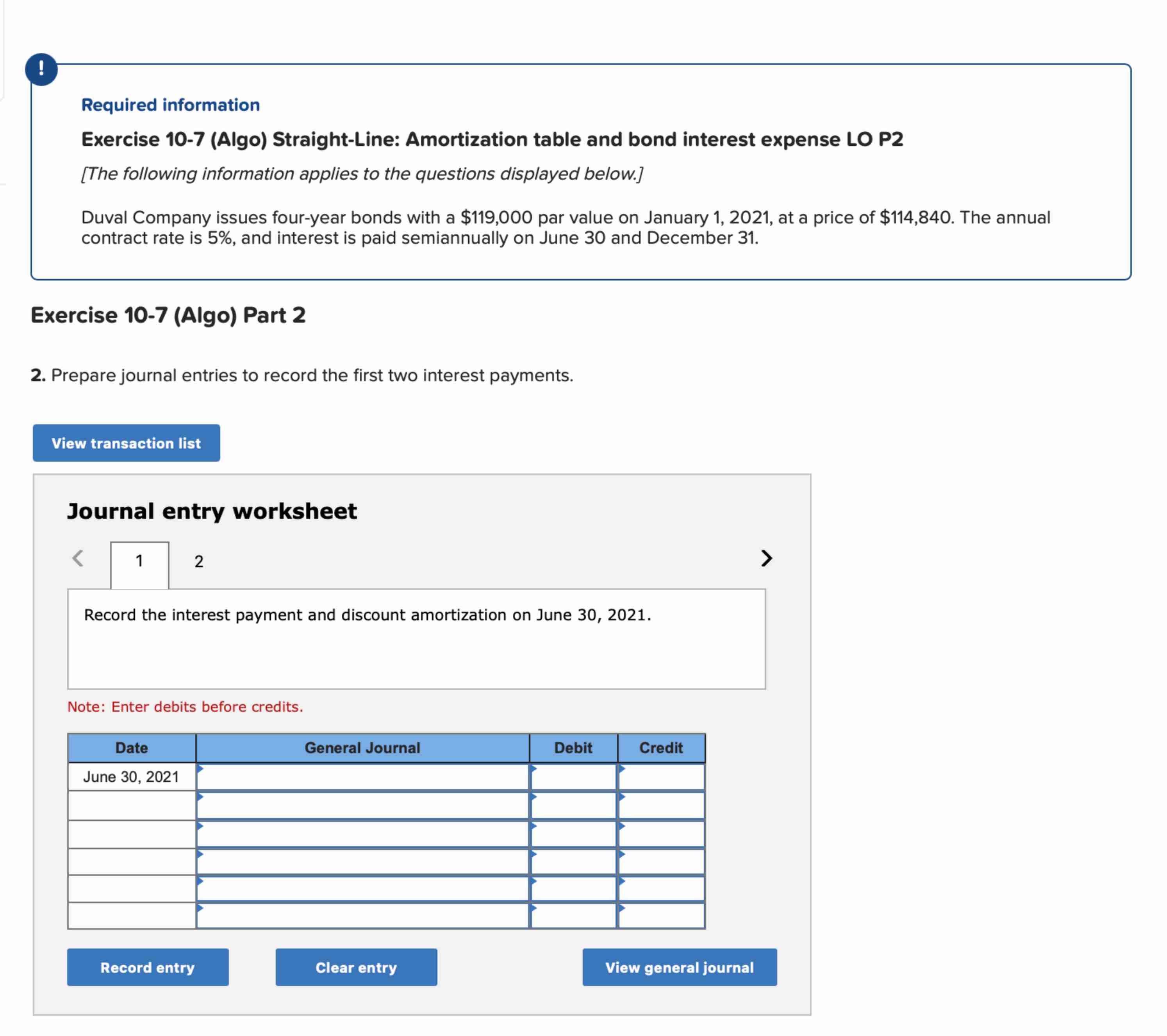 Solved Required informationExercise 10-7 (Algo) | Chegg.com