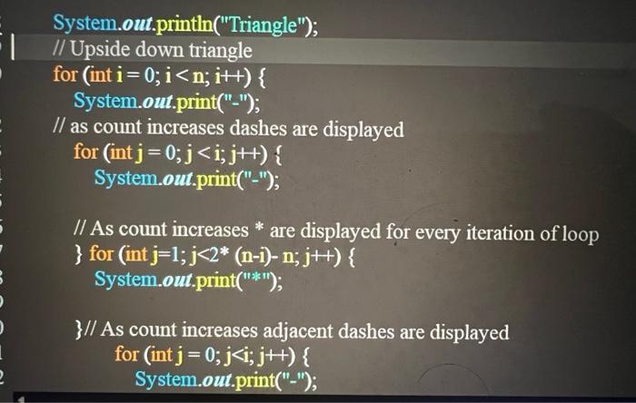 Solved need to display upside down triangle form by | Chegg.com