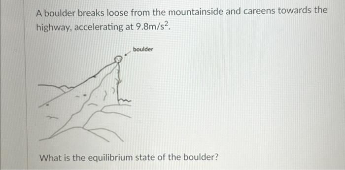 Solved A boulder breaks loose from the mountainside and | Chegg.com