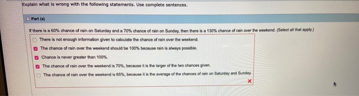 Solved Explain what is wrong with the following statements. | Chegg.com