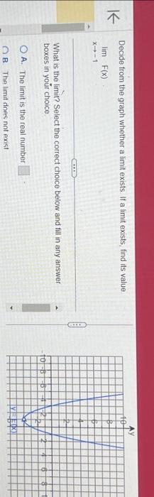 Solved K Decide from the graph whether a limit exists. If a | Chegg.com
