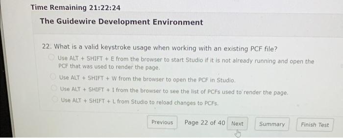 Solved The Guidewire Development Environment 22. What is a | Chegg.com