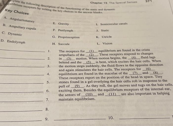 Solved duilibrium receptors ing description of the | Chegg.com