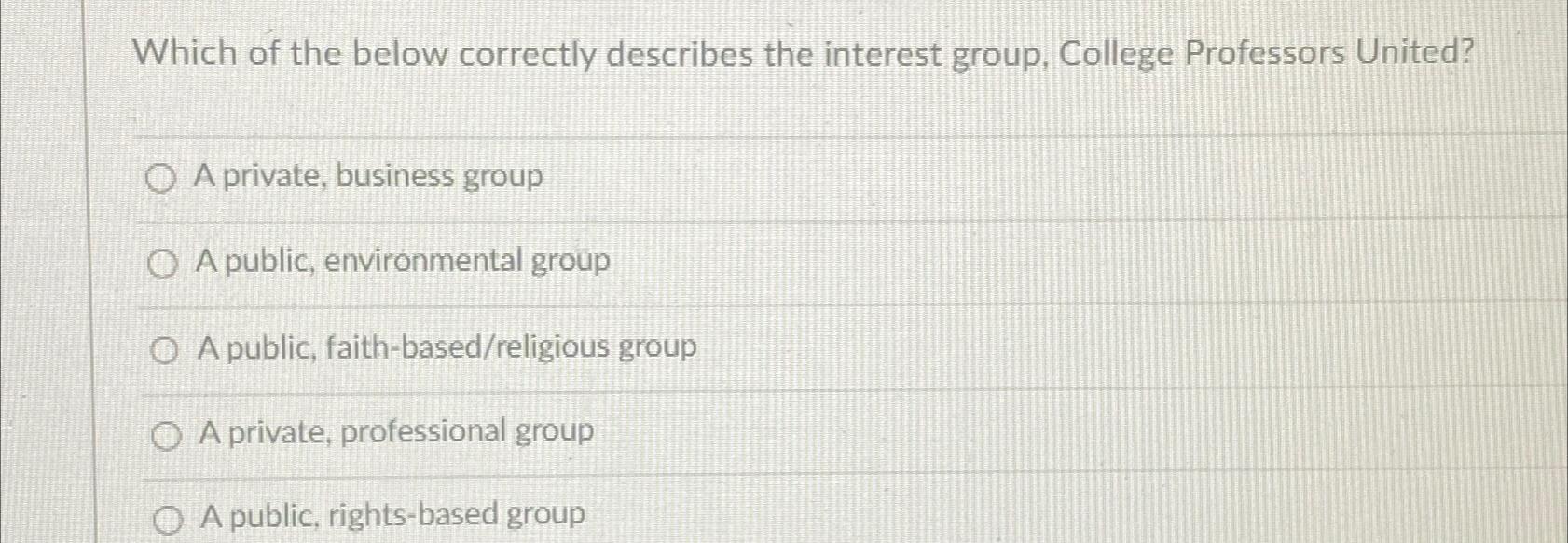 Solved Which of the below correctly describes the interest | Chegg.com