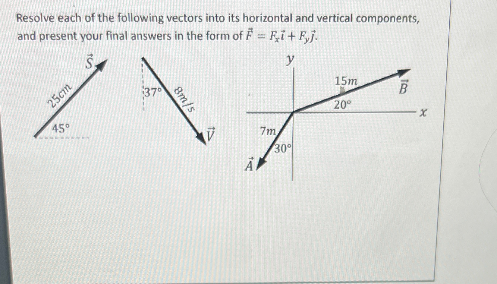 Resolve each of the following vectors into its | Chegg.com