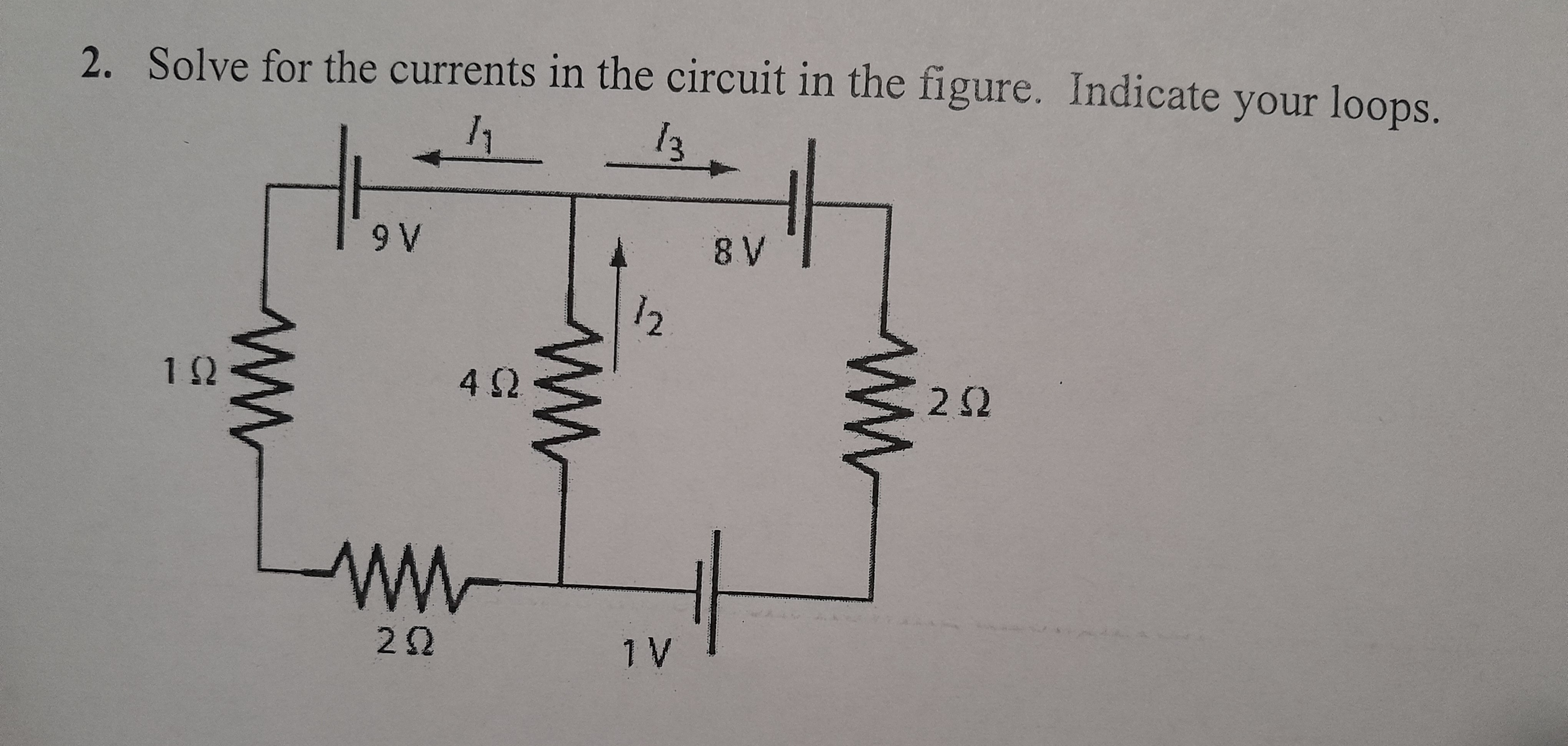 Solved Solve for the currents in the circuit in the figure. | Chegg.com