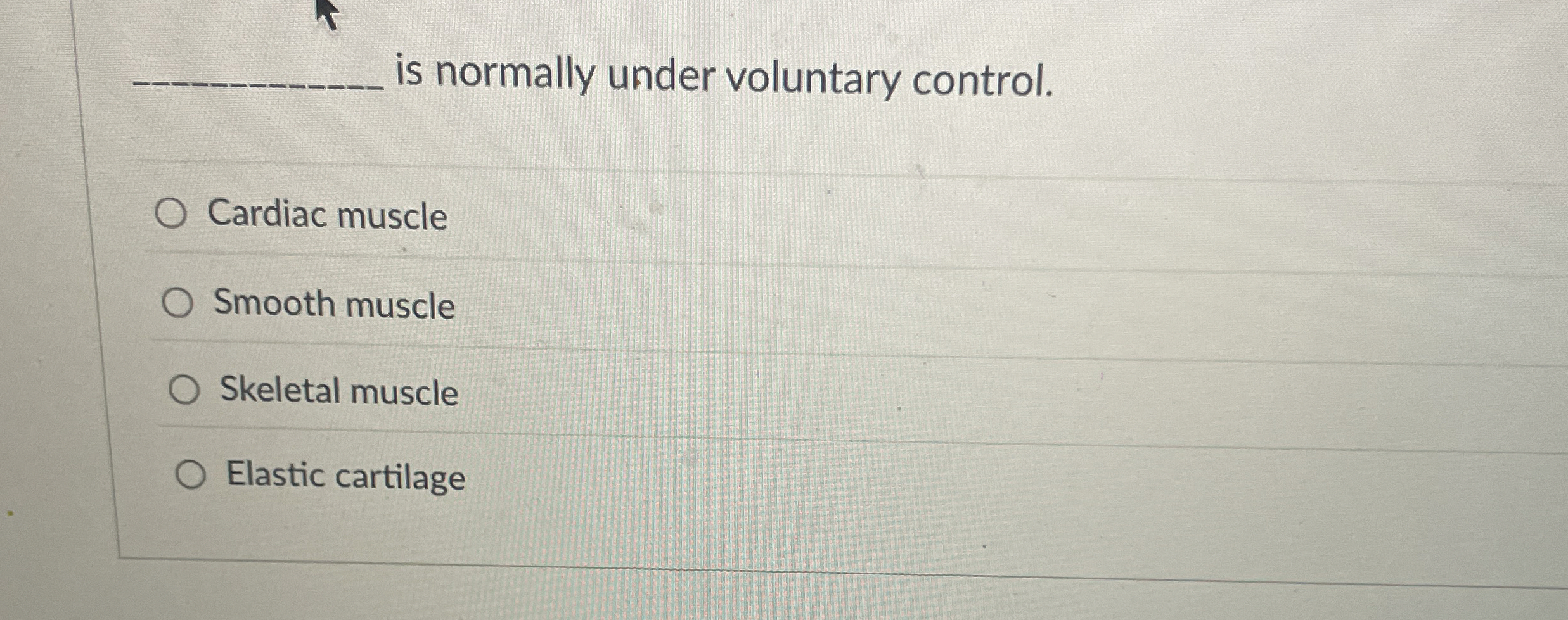 Solved is normally under voluntary control.Cardiac | Chegg.com