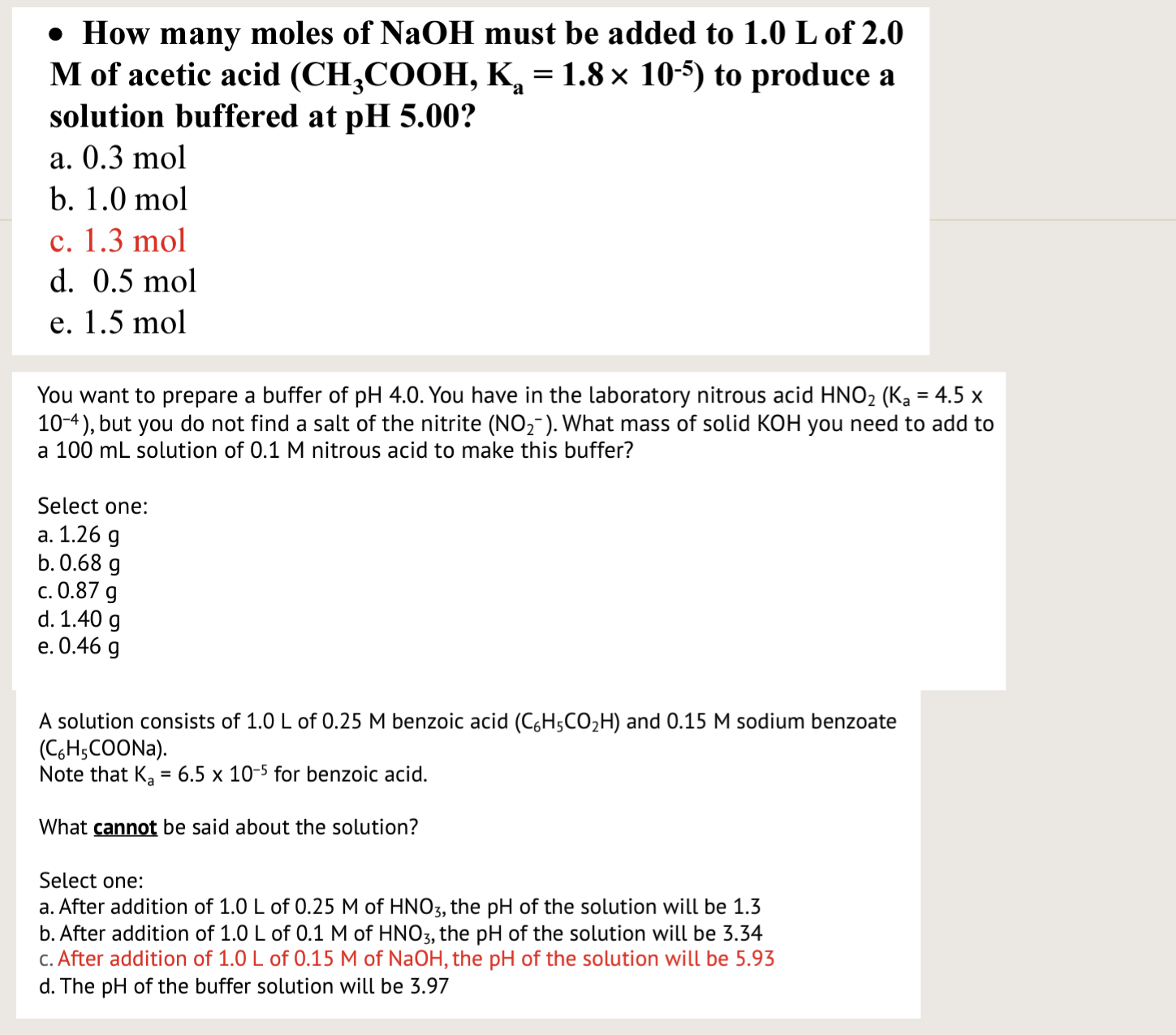 Solved You want to prepare a buffer of pH 4.0. ﻿You have in | Chegg.com