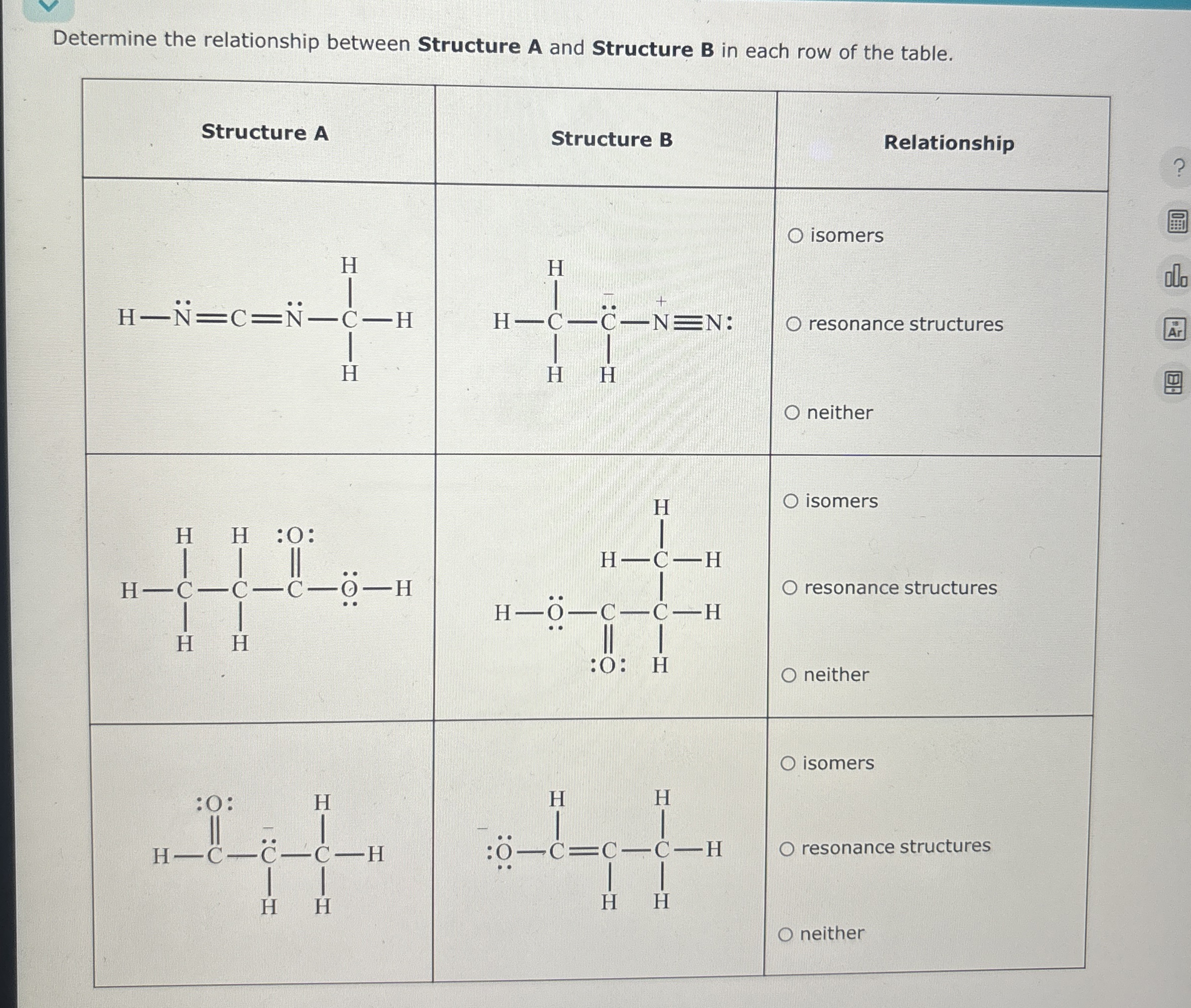Solved Determine the relationship between Structure A and | Chegg.com