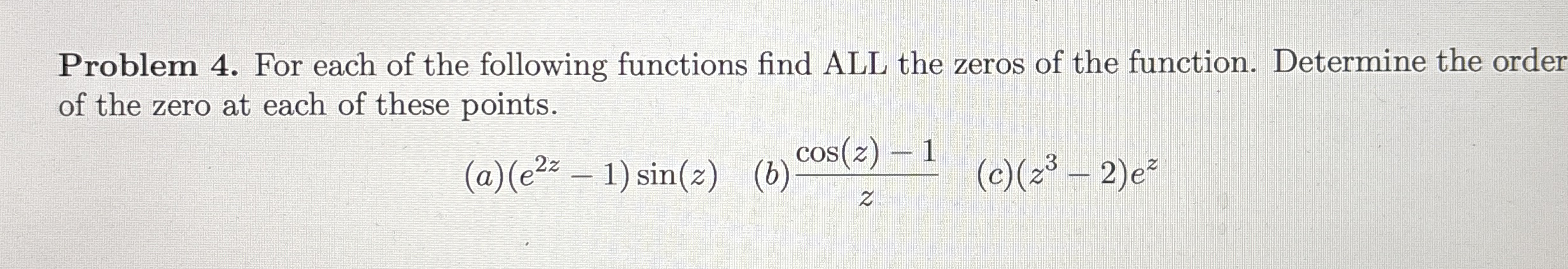 Solved Problem 4. ﻿For each of the following functions find | Chegg.com