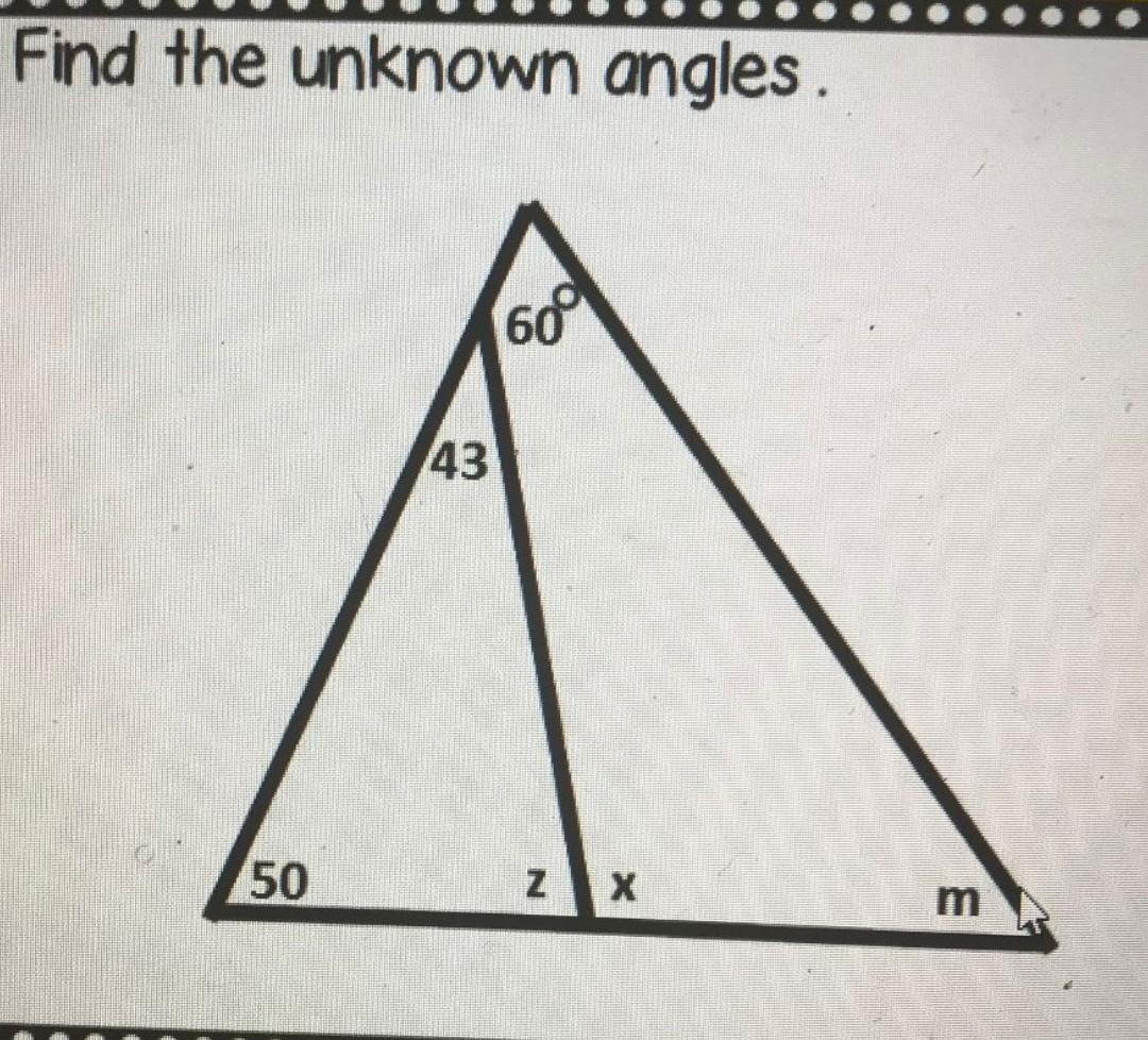 Solved Find the unknown angles. | Chegg.com