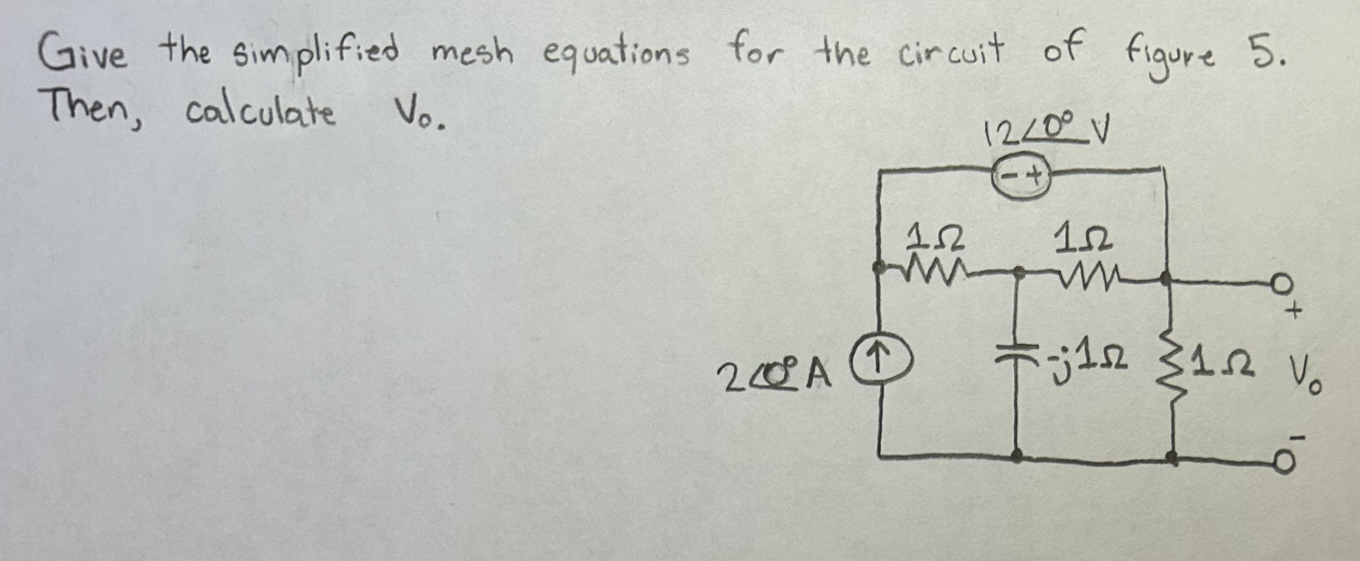 Solved Give the simplified mesh equations for the circuit of | Chegg.com