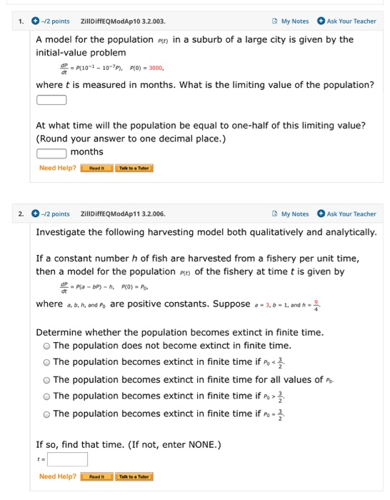 Solved 1. -/2 points ZillDiffEQ ModAp 10 3.2.003. My Notes | Chegg.com