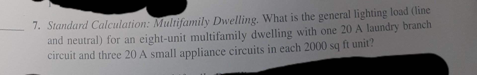 Solved Standard Calculation: Multifamily Dwelling. What is | Chegg.com