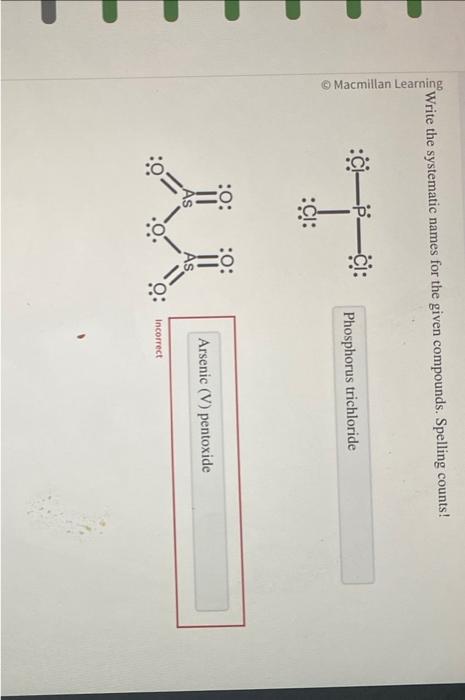 Solved Write the systematic names for the given compounds. | Chegg.com