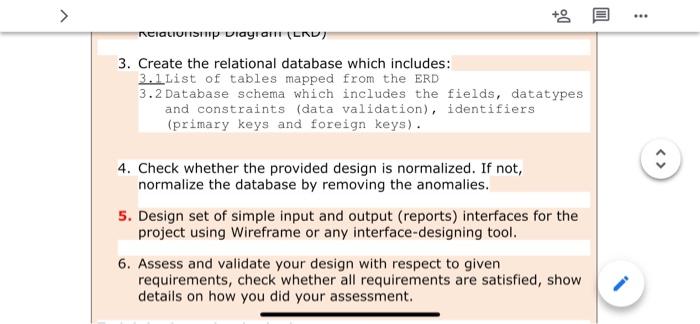 Solved 3. Create the relational database which includes: 3.1 | Chegg.com