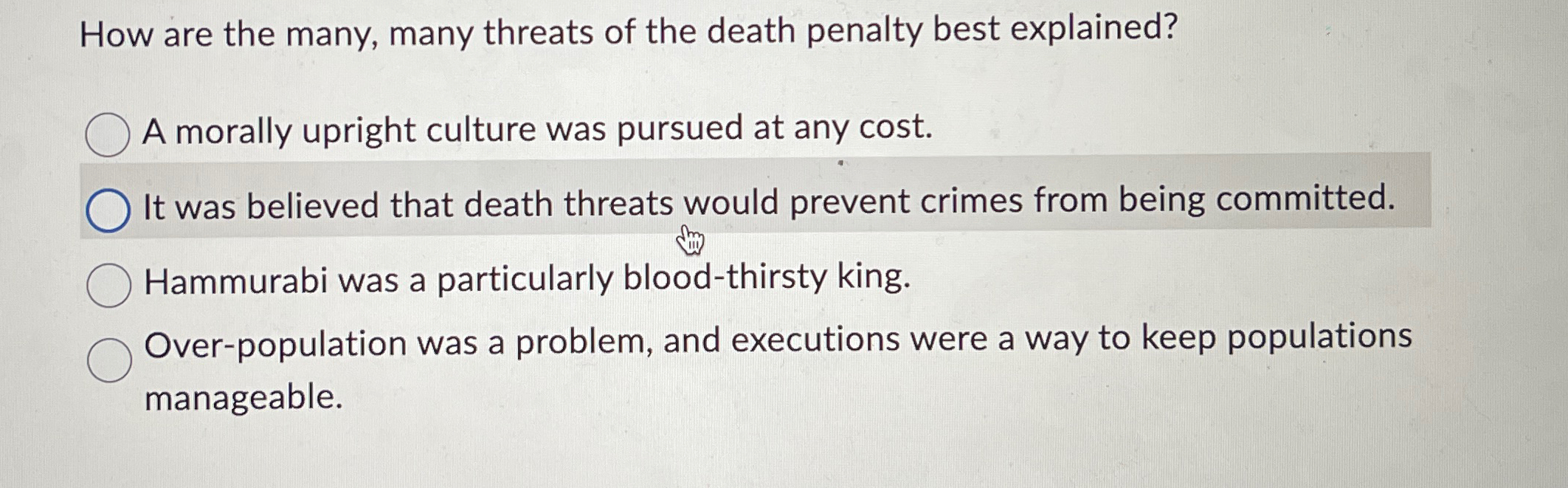 Solved How are the many, many threats of the death penalty | Chegg.com