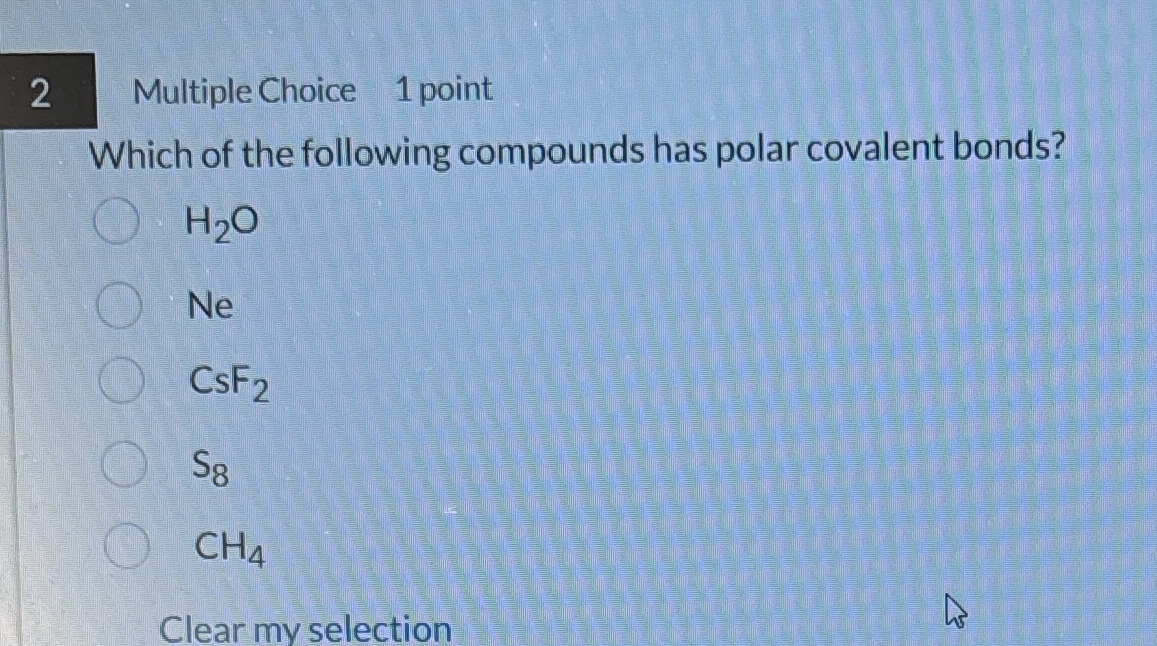 Solved 2 ﻿Multiple Choice 1 ﻿pointWhich of the following | Chegg.com