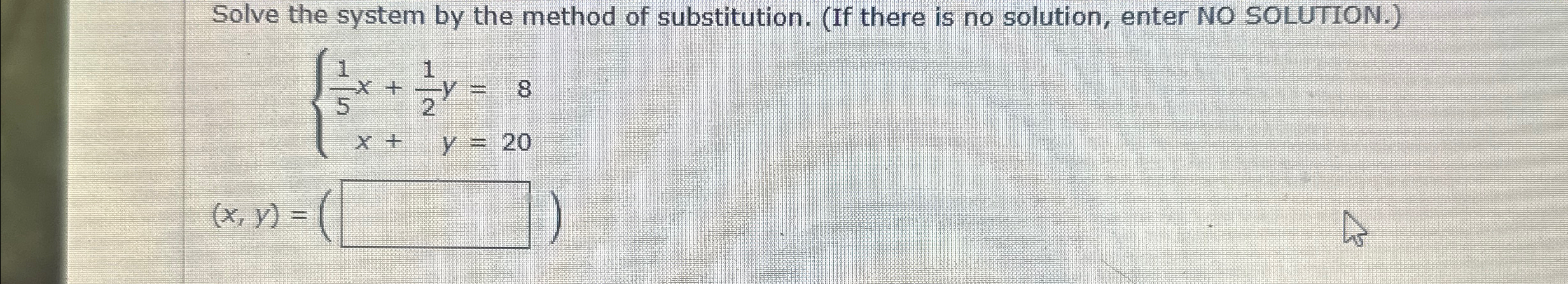 Solved Solve the system by the method of substitution. (If | Chegg.com