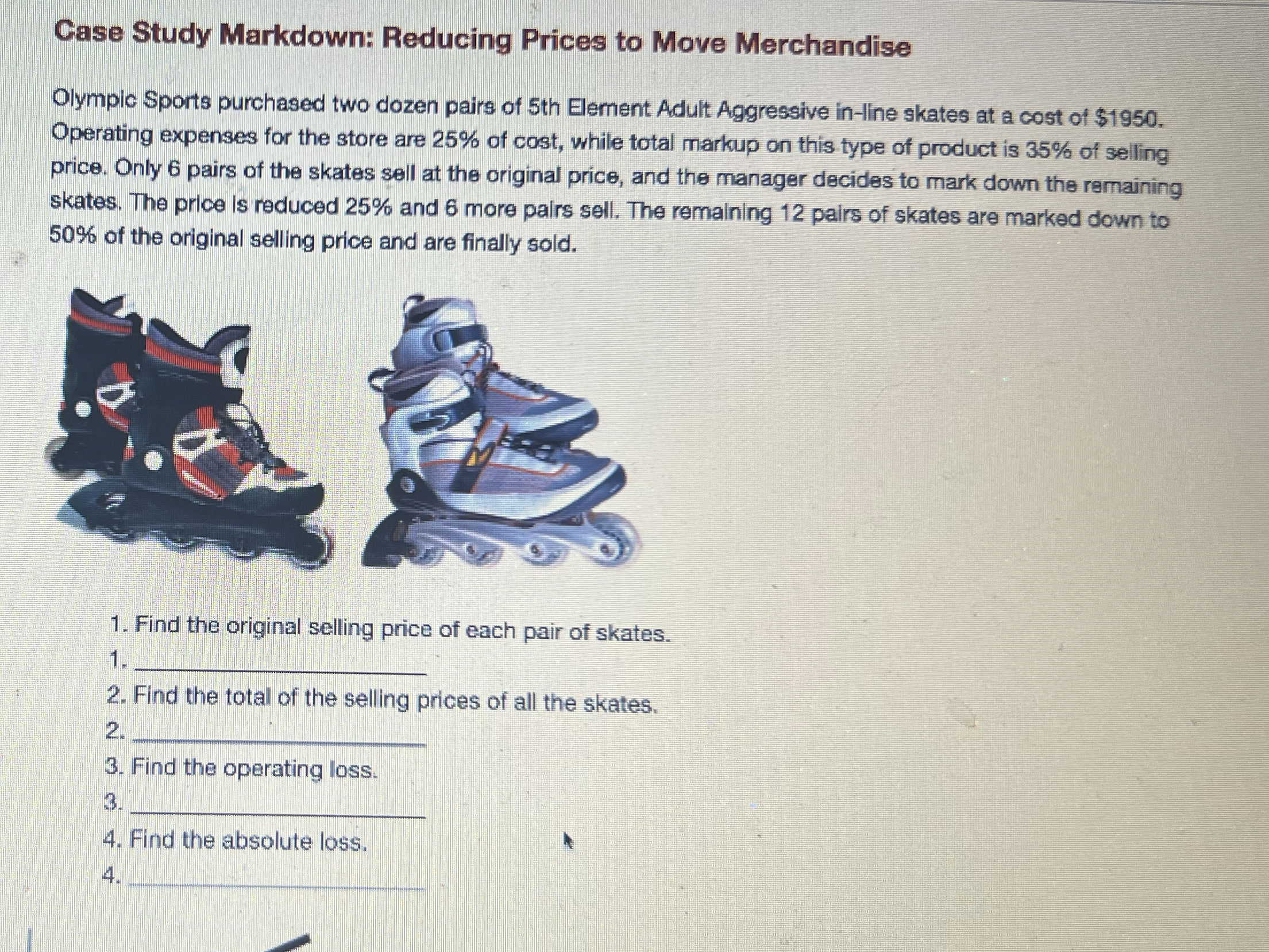 Solved Case Study Markdown: Reducing Prices to Move | Chegg.com
