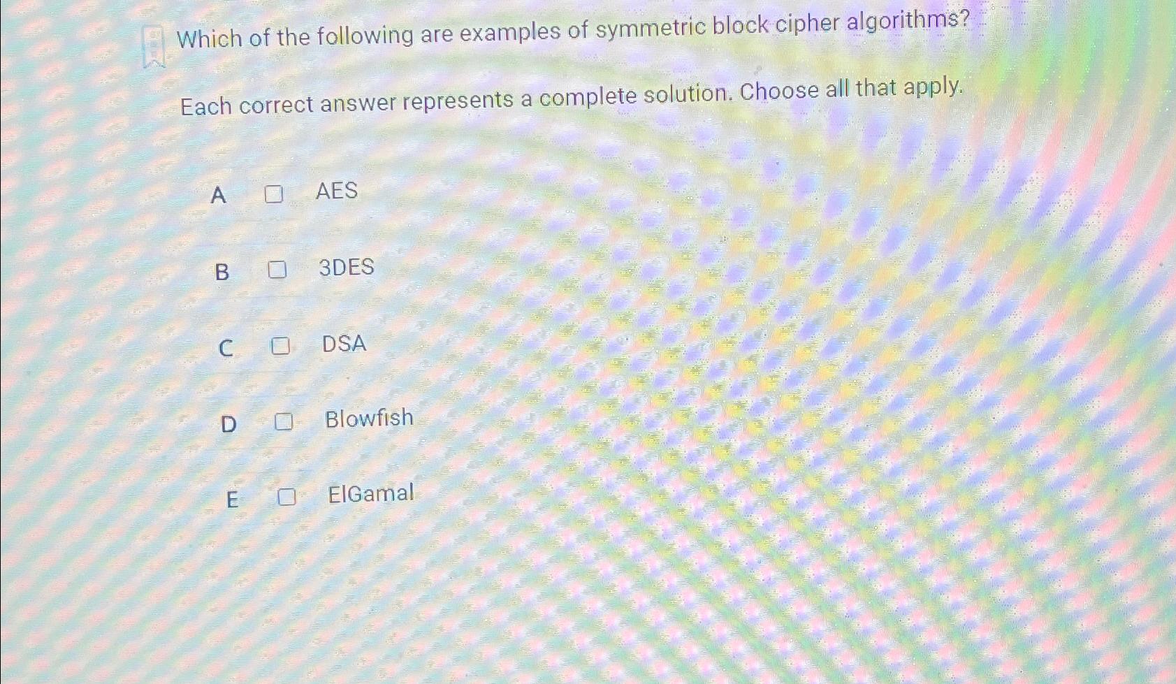 Solved Which Of The Following Are Examples Of Symmetric 